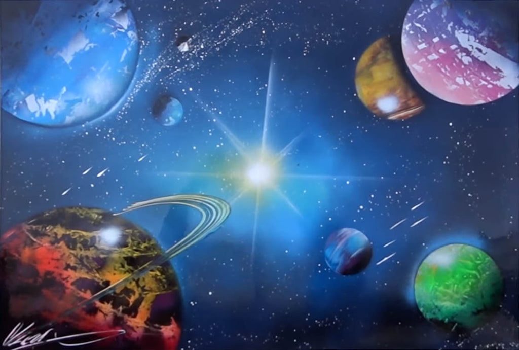 Spray Paint Solar System Space